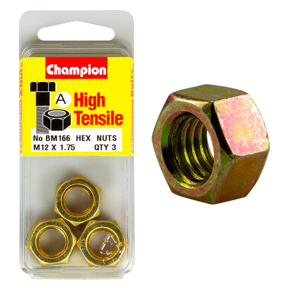 Champion M12 x 1.75 Hex Nut (A) - GR8.8 - Tooltime Online