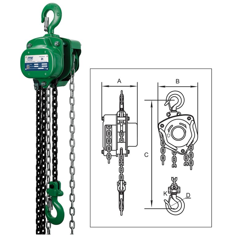 ITM Chain Block-Heavy Duty-2 Ton-3 Meter Lift - Tooltime Online