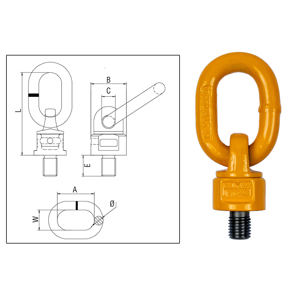 ITM G80 Lifting Point-Oblong Eye Bolt-M10-1 T - Tooltime Online